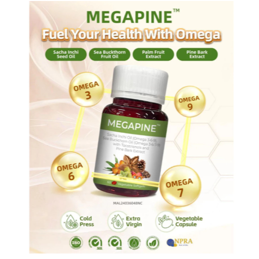 [Official | 100% Authentic] MEGAPINE (OMEGA 3-6-7-9)60'SOFGELS | Shopee ...