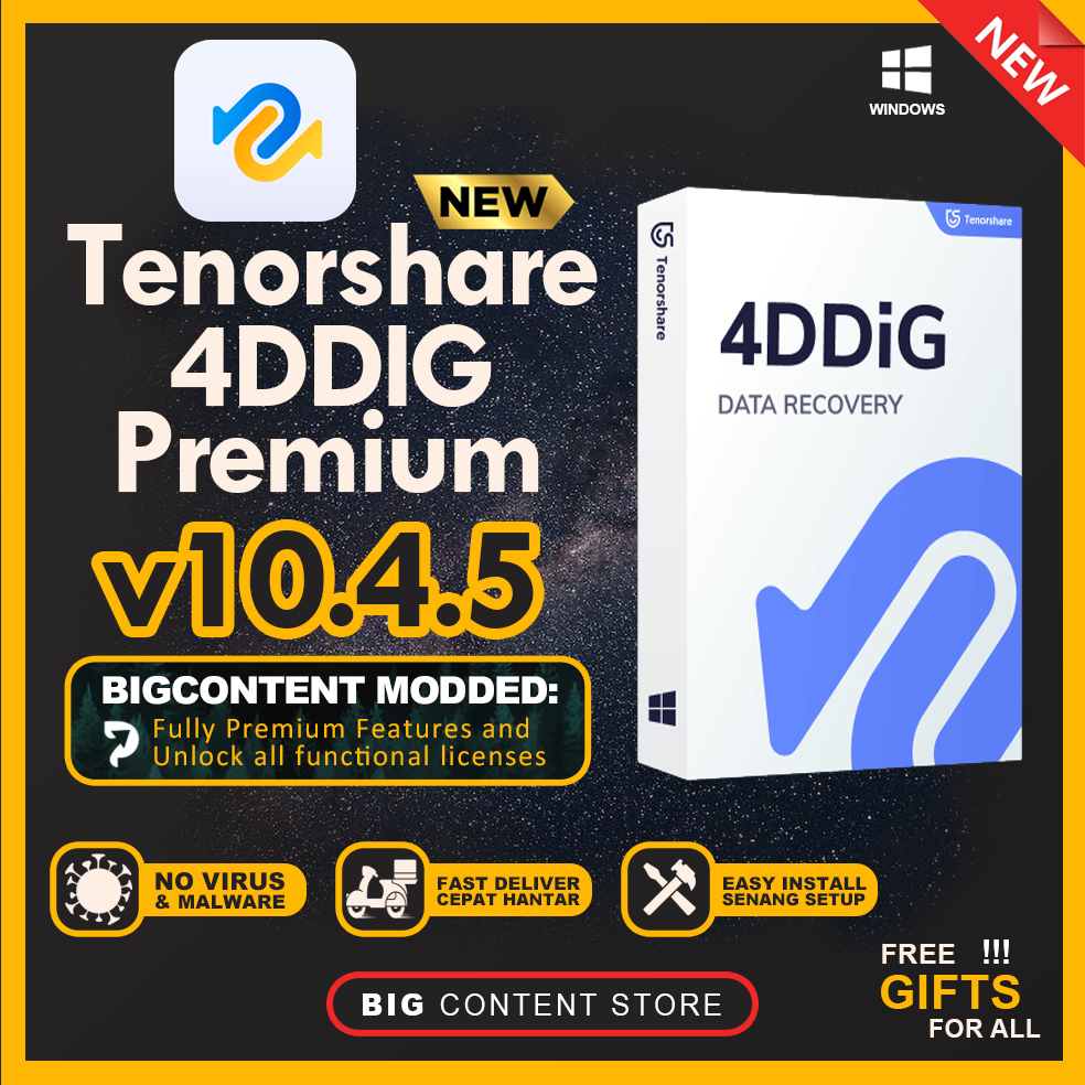 Tenorshare 4DDiG v10.4 NEW 💯 EASY INSTALL SOFTWARE 💯 LIFETIME PREMIUM 💯 ...