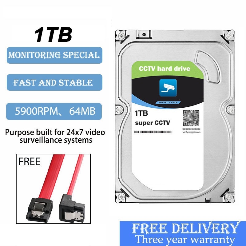 1TB 2TB HDD CCTV Hard disk Surveillance SATA 6Gb/s Hard Drive 监控硬盘 内存 ...