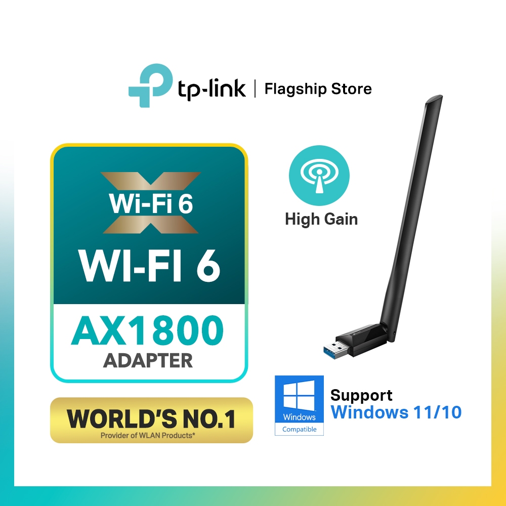 TP-Link AX1800 Dual Band Wi-Fi 6 High Gain Wireless USB Adapter Archer ...