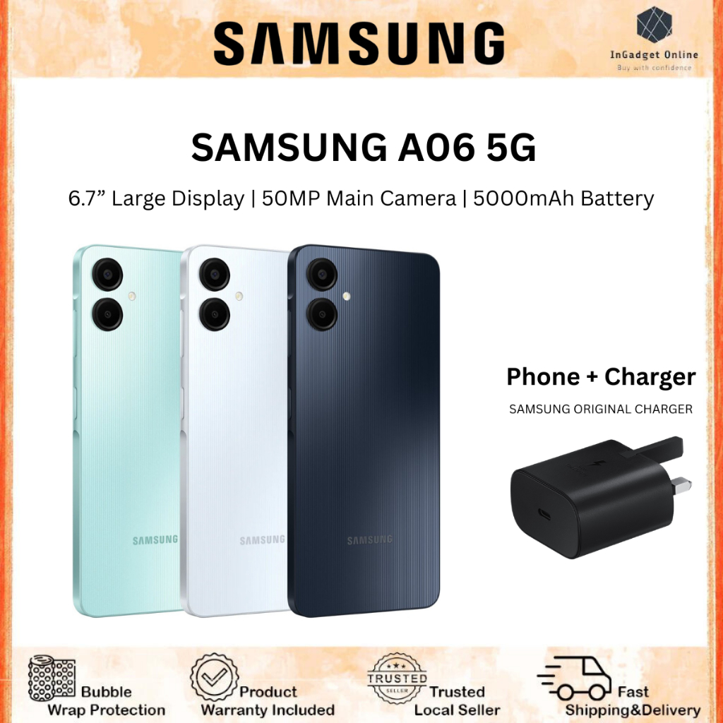SAMSUNG A06 4G/5G | 6.7” Large Display | 50MP Main Camera | 5000mAh ...