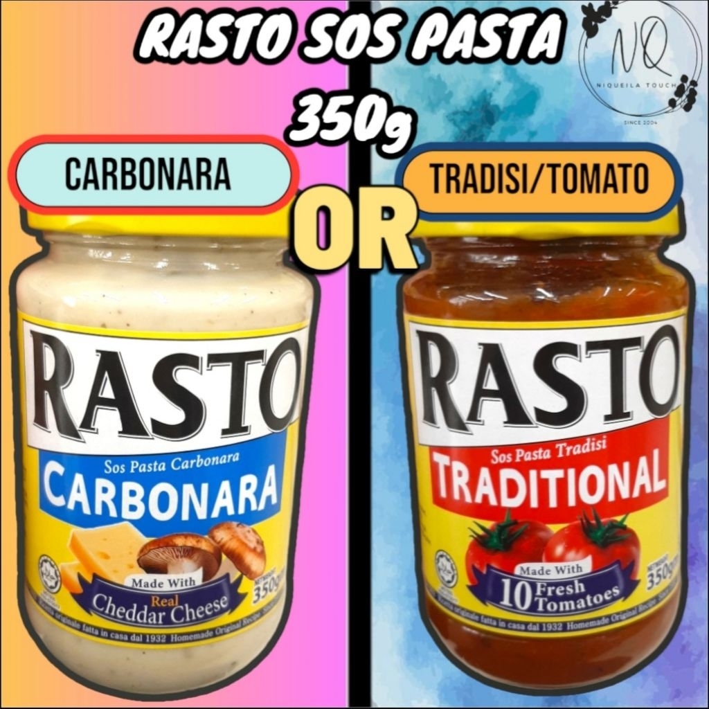 SOS pasta 350G by RASTO (CARBONARA CHEDDAR CHEESE/TOMATO TRADITIONAL ...