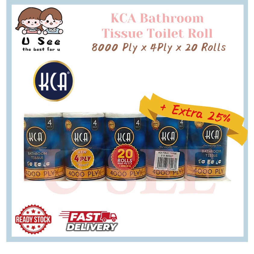 READY STOCK!!![100% Pure Pulp] KCA Bathroom Tissue Toilet Roll 8000 Ply ...