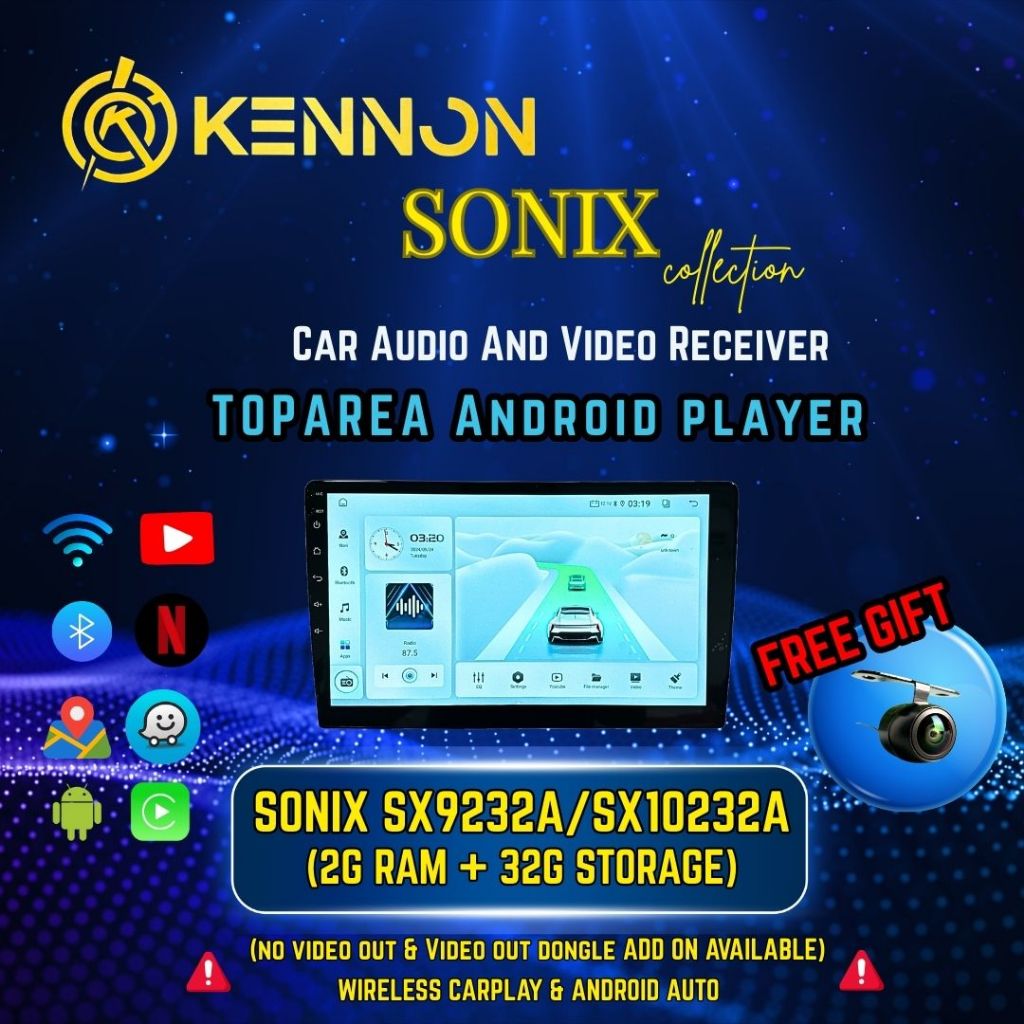 PEMAIN ANDROID KERETA KENNON ANDROID PLAYER 9'' OR 10'' INCH(2RAM+32ROM ...