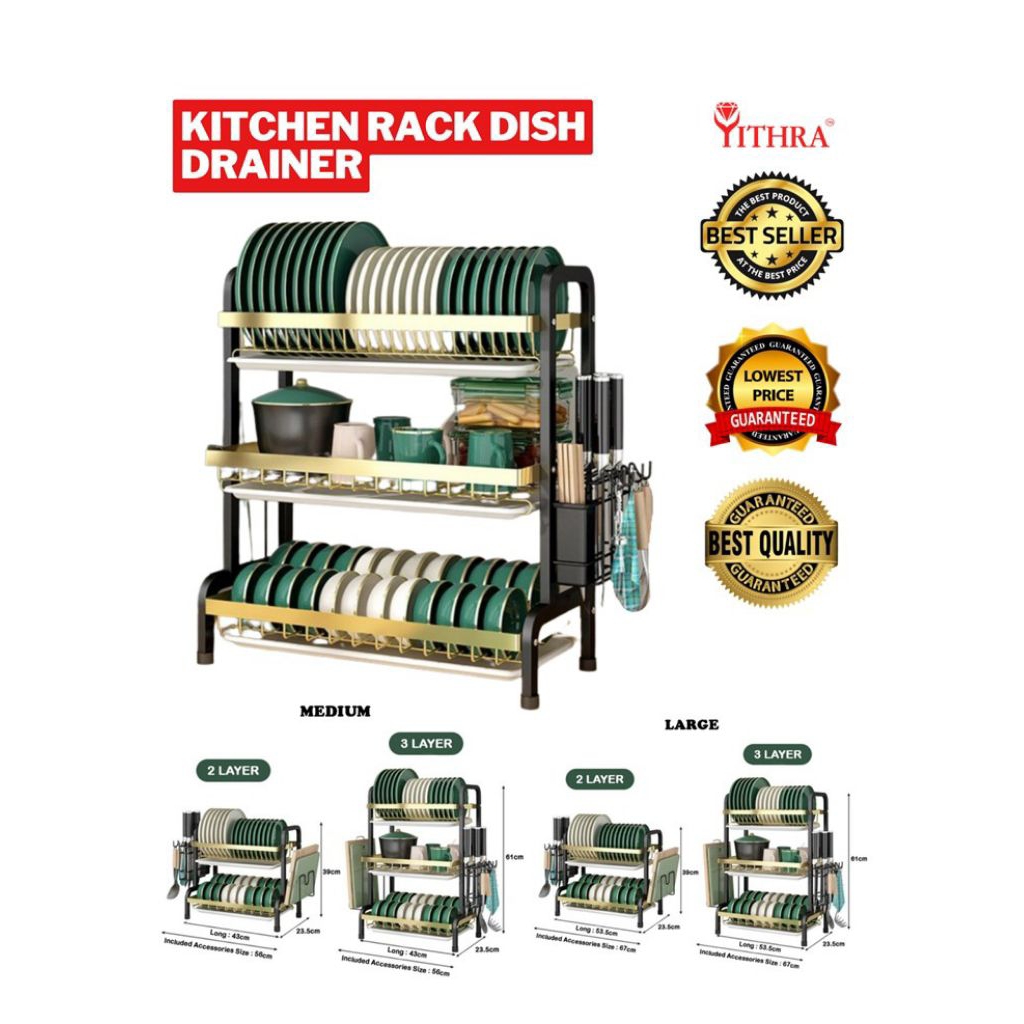 💯Yithra dish rack(tempat simpan piring) | Shopee Malaysia