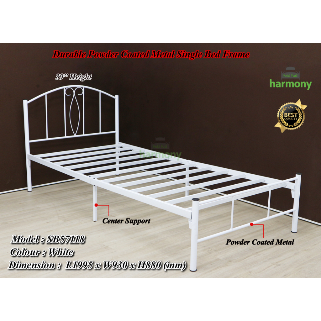Harmony Quality Powder Coated Metal Single Bed Frame /Modern Metal Bed ...