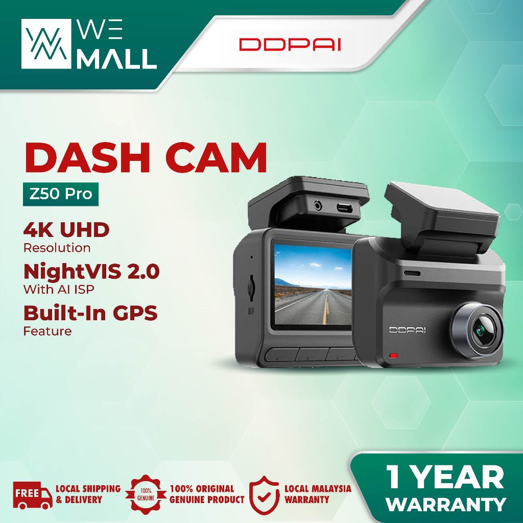 DDPAI Z50 Pro Dash Cam GPS Front & Rear Super Capacitor Dash Cam With ...