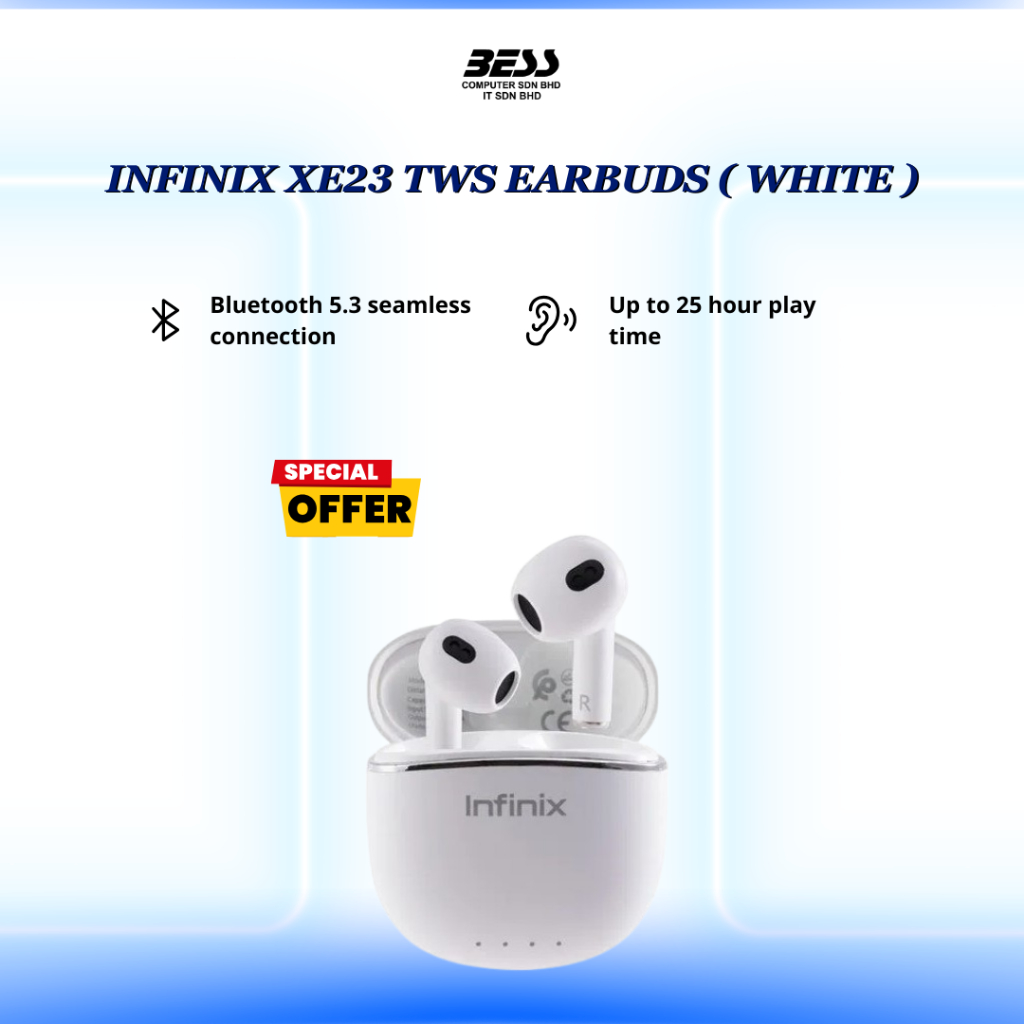 INFINIX XE23 TWS EARBUDS ( WHITE ) | Shopee Malaysia