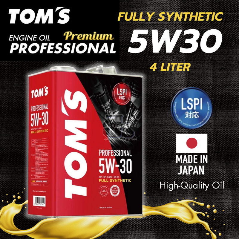 TOMS 5W30 - Fully Synthetic SP/RC LSPI Japan Engine Oil Lubricant ...
