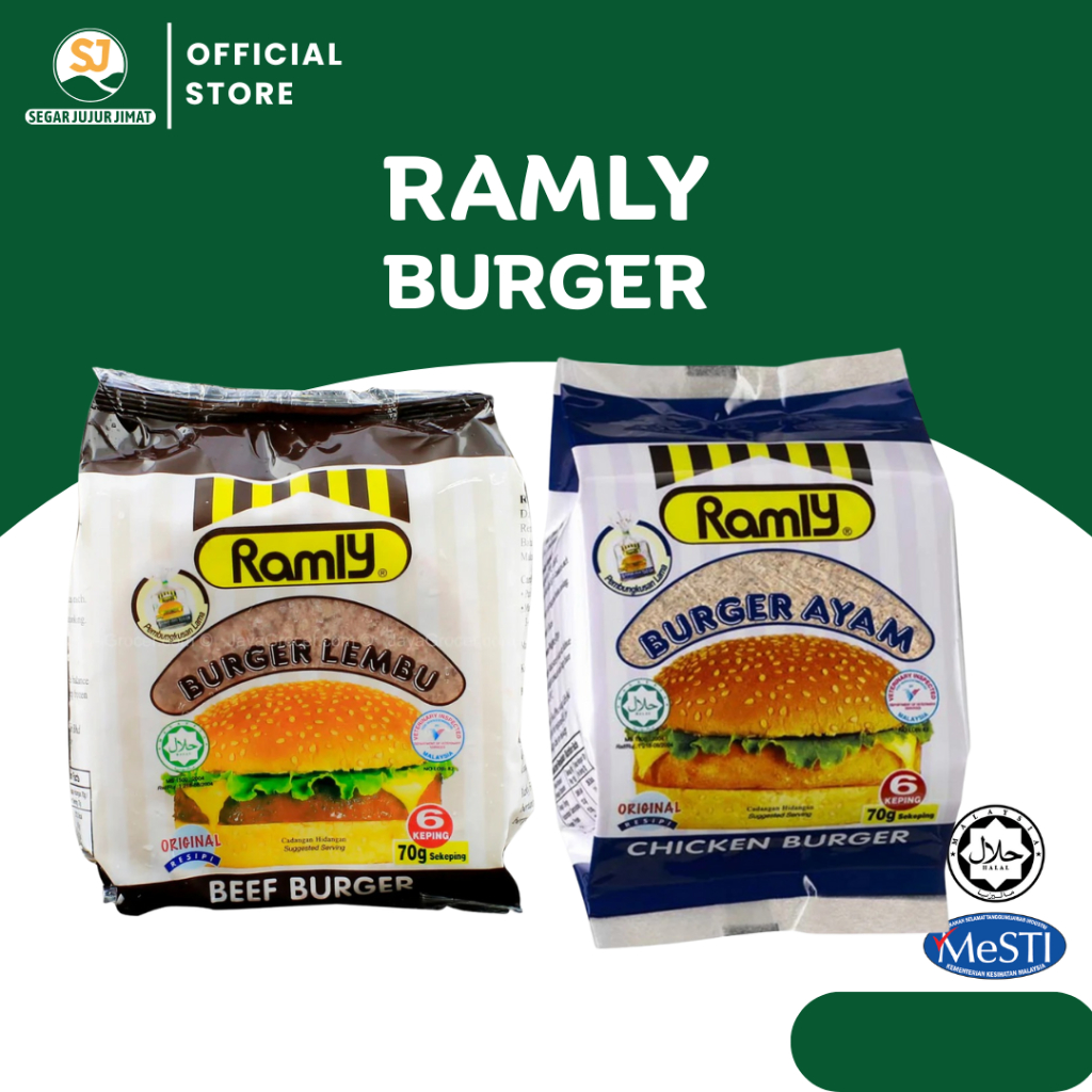 𝗢𝗿𝗶𝗴𝗶𝗻𝗮𝗹 Ramly Burger Ayam (Chicken) / Lembu (Beef) 300g (6 x 50g) / 360g (6 x 60g) / 420g (6 x ...