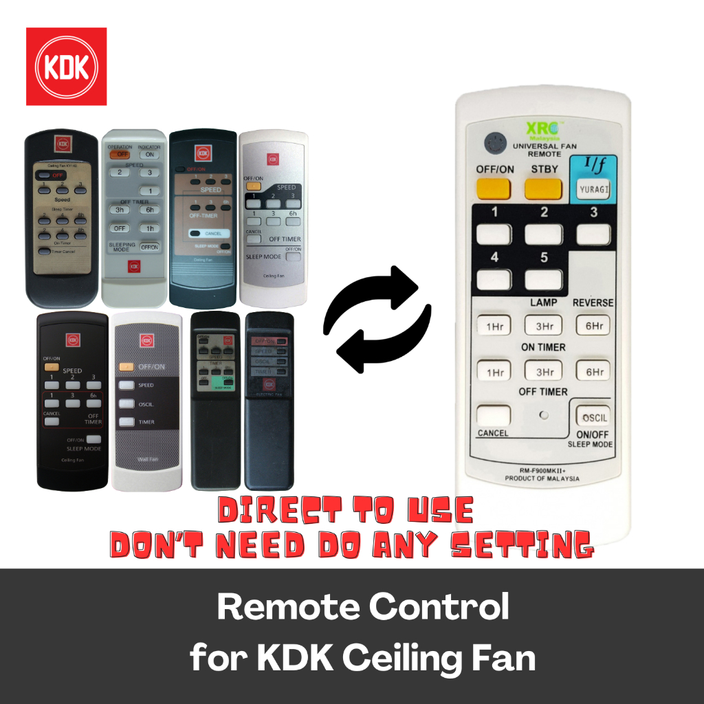 [READY STOCK | FAST SHIPMENT] Universal Fan Remote Control for KDK ...