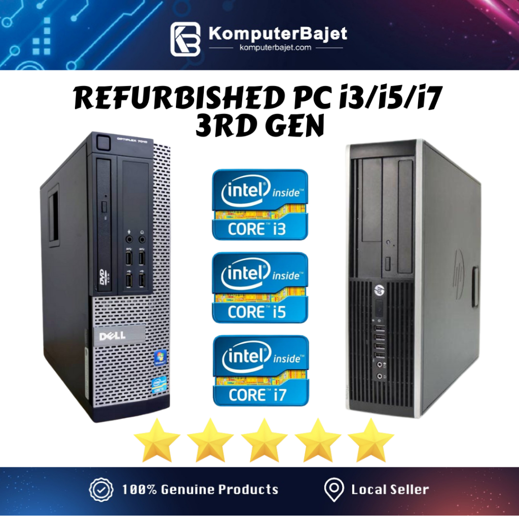 HP DELL LENOVO REFURBISHED PC I3 3RD GEN FOR OFFICE / STUDENT EXCEL ...