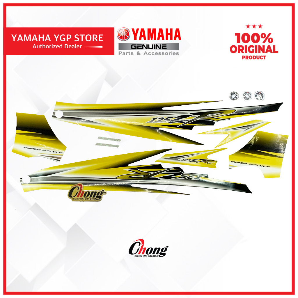 Yamaha Body Cover Set Sticker & Stripe Y125ZR 125ZR Kuning di Raja 100% ...