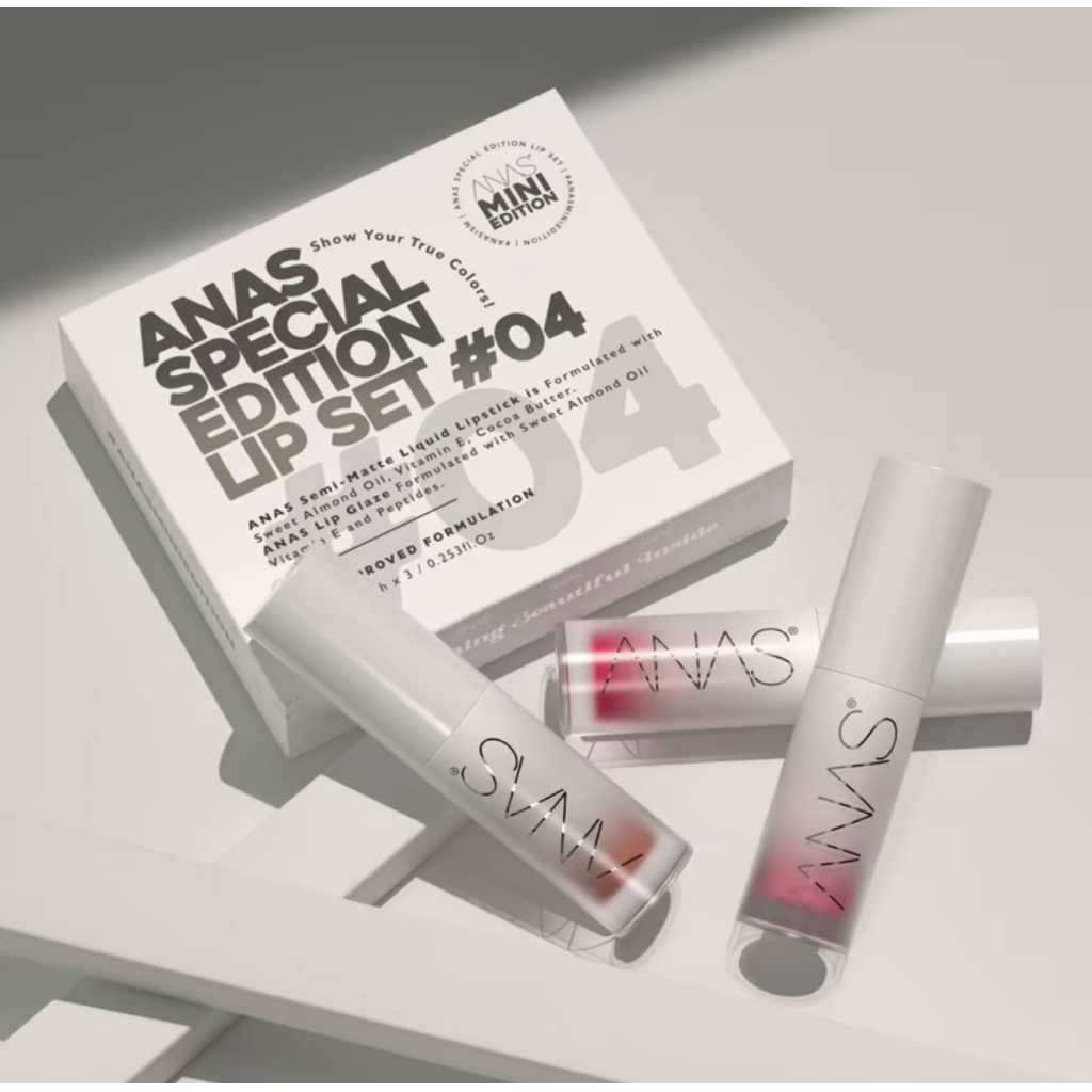 ANAS Limited Edition Set Bibir 4 Items (3 Semi-Matte Liquid Lipstick and 1 Lipgloss) | Shopee ...