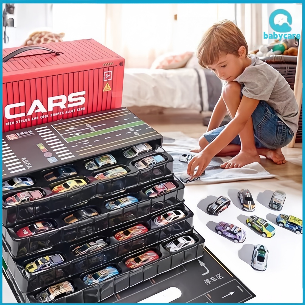 48 PCS Mini Alloy Racing Car Toys Car Model Set Kids Tin Car Pull Back ...