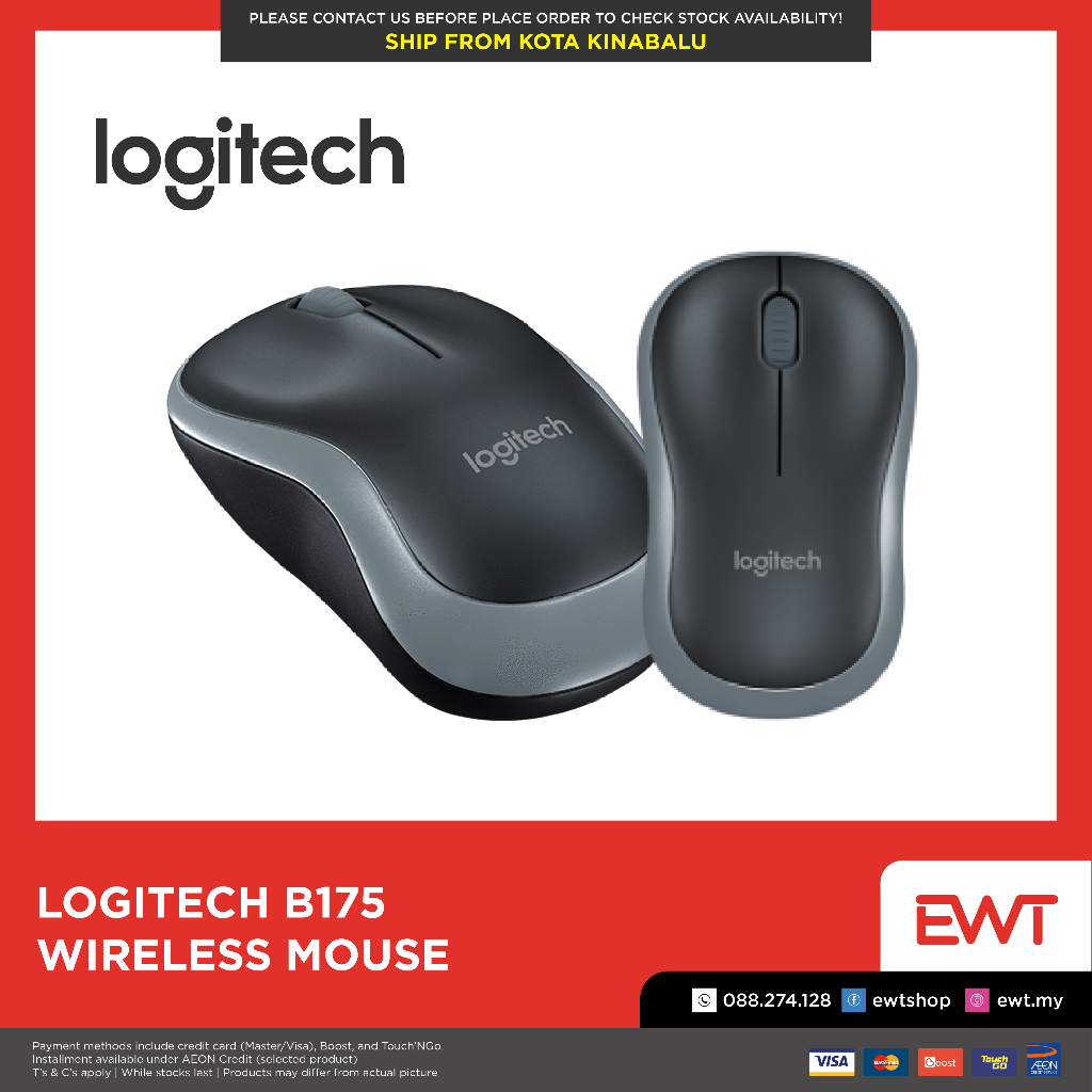 LOGITECH B175 WIRELESS USB OPTICAL MOUSE 100% GENUINE! | Shopee Malaysia