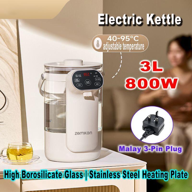 3L electric kettle Germany Zemkon 800W thermostatic household portable ...