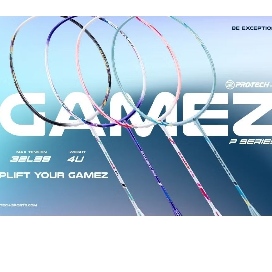 PROTECH GAMEZ P1/P3/P5/P7 Badminton Racket 4U/G1 32 LBS | Shopee Malaysia