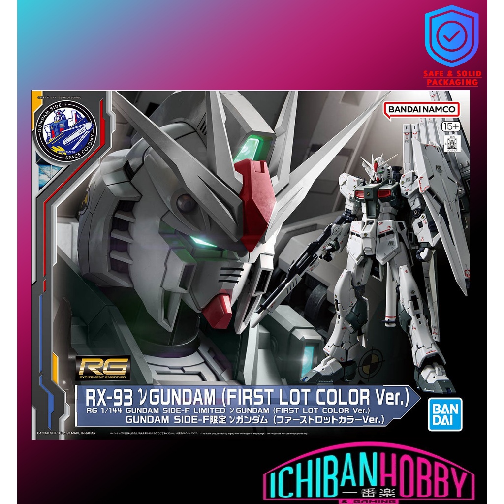 (READY STOCK) BANDAI RG 1/144 Gundam Side-F Limited RX-93 Nu Gundam (First Lot Color Ver ...
