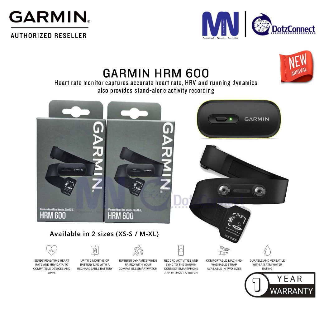 Garmin HRM 600 Heart Rate Monitor captures accurate Heart Rate, HRV and ...
