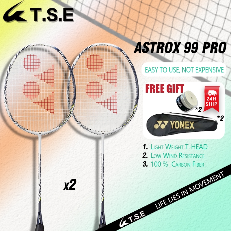 YONEX ASTROX 99 PRO WHITE Badminton Racket Serangan serat karbon raket ...