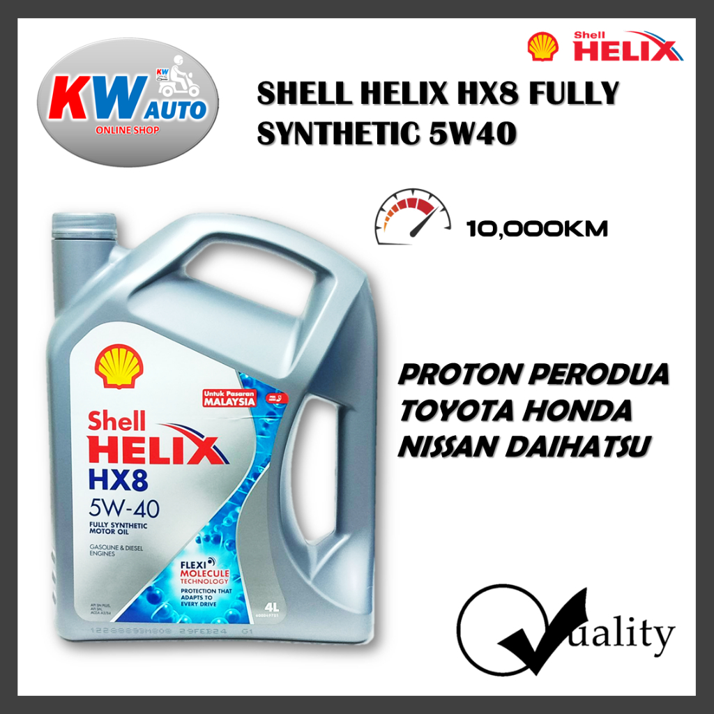 Genuine Shell Helix HX8 Fully Synthetic Minyak Hitam Engine Oil 5W-40 ...