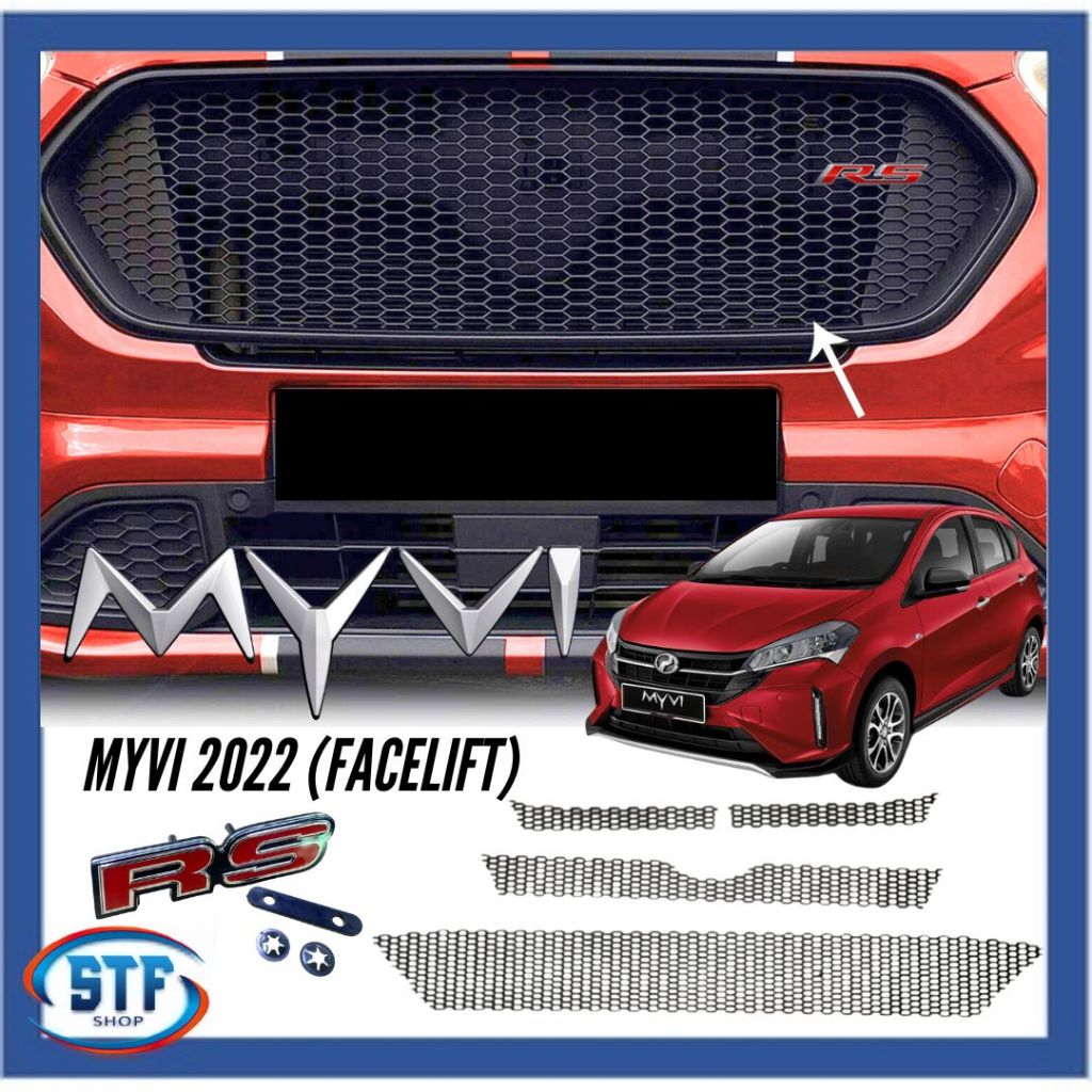 Perodua Myvi 2022-2025 FACELIFT Ready Cut Honeycomb Grill Full Set Top ...