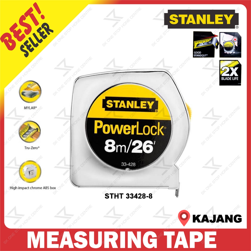 Stanley PowerLock 8m / 26' Measuring Tape STHT 33428-8 Pengukur Tali ...