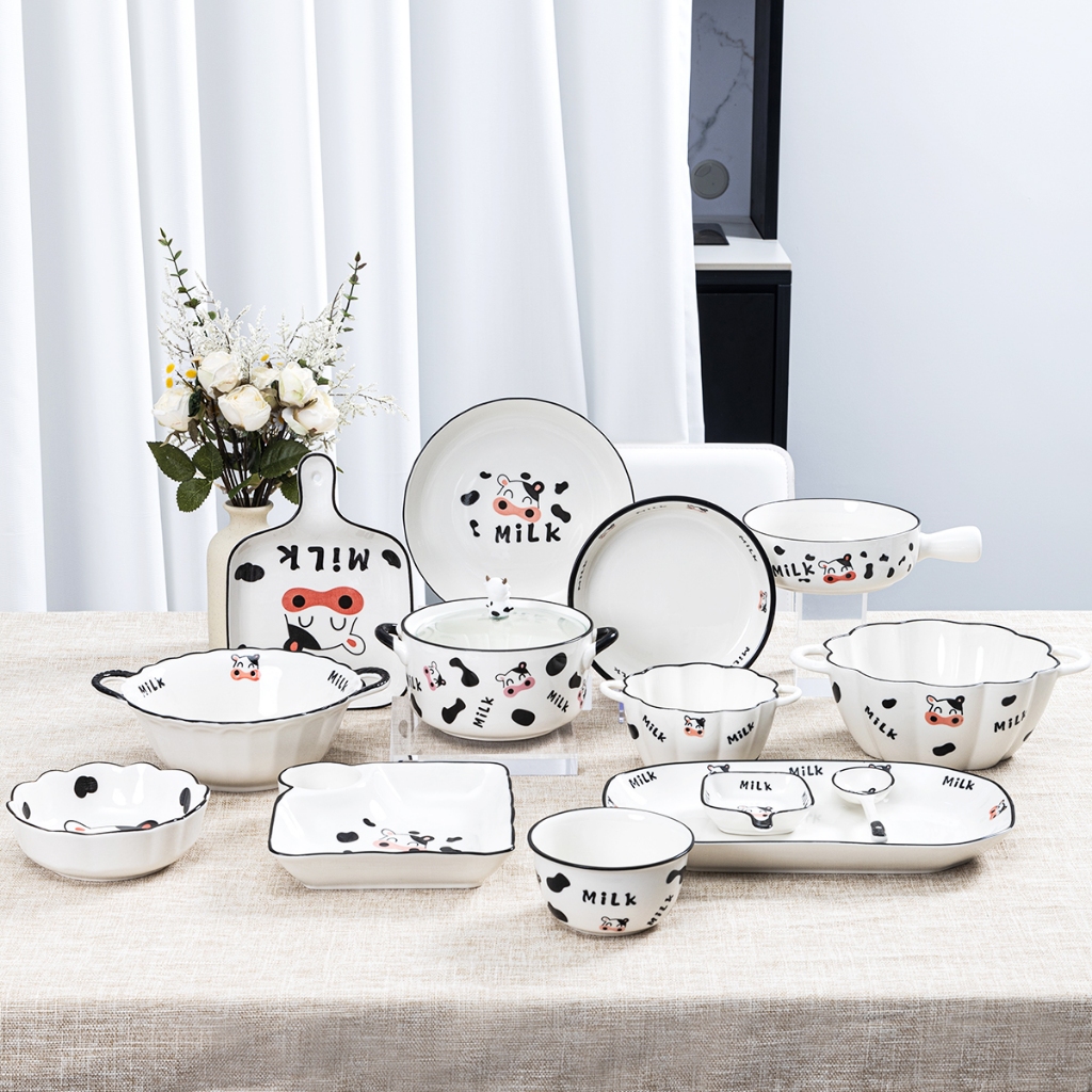 Cute Cartoon Style Ceramic Dinner Set,Rice Bowls, Plates, Soup Bowls ...