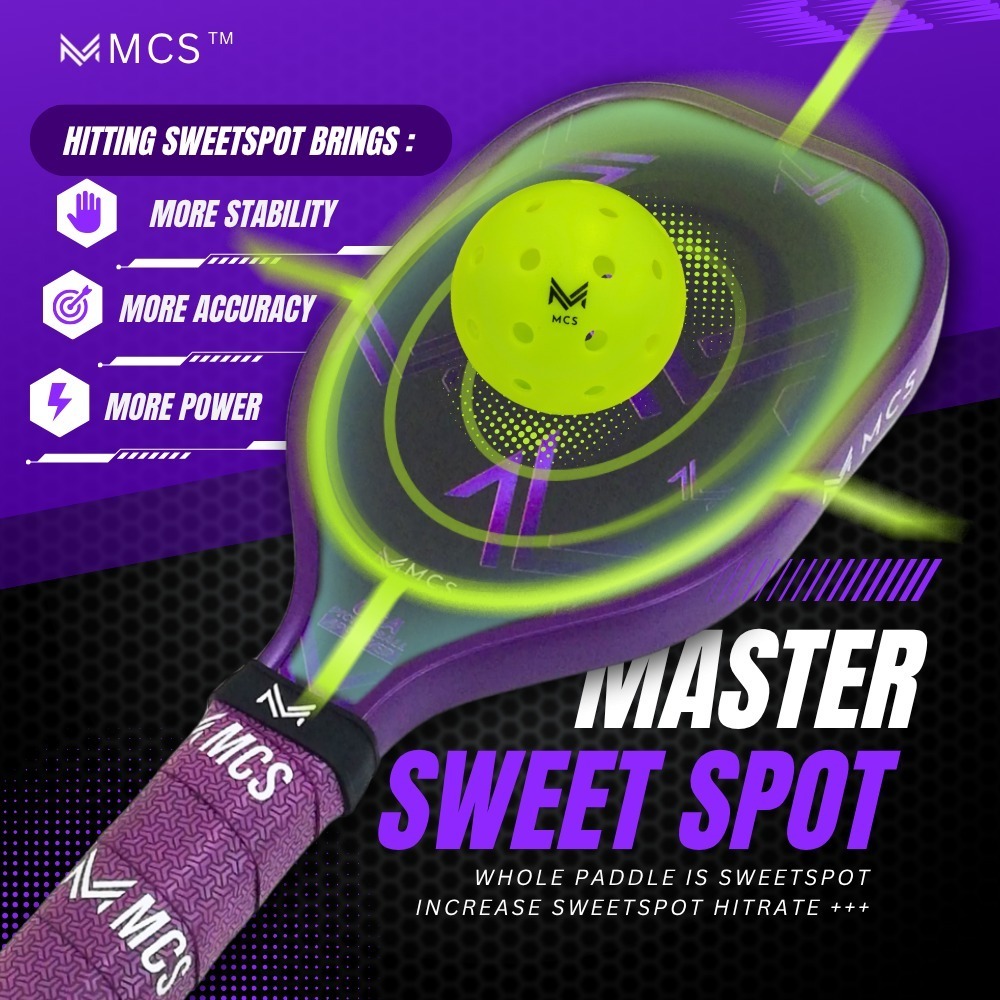 MCS Pickleball Sweet Spot Training Paddle Build Up Control & Sweet Spot ...