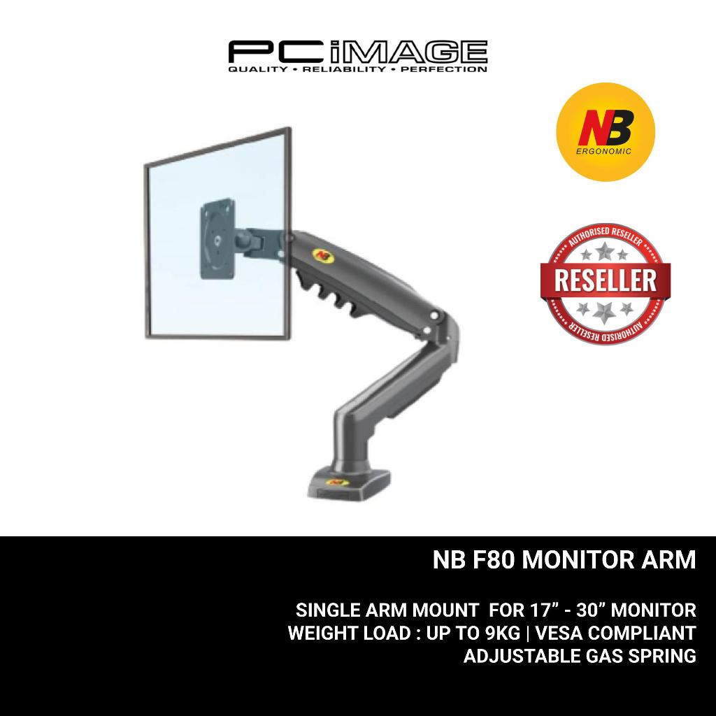 NB F80 MONITOR ARM GAS-STRUT FLEXI MOUNT 360 DEGREE ROTATABLE FOR 17 ...