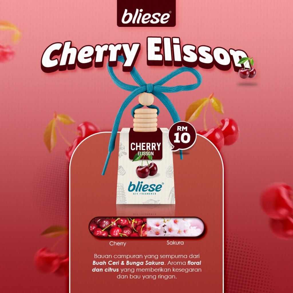 [BUY 5 FREE 1] BLIESE CHERRY ELISSON Room Fragrance Air Freshener Home Pewangi Kereta Udara ...