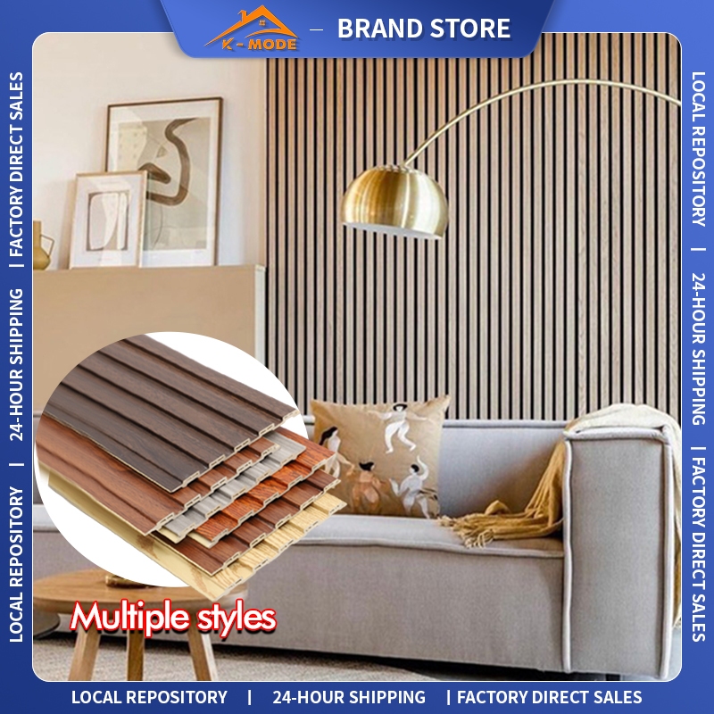 K_MODE Panel dinding bergalur / 3.3FT Fluted Wall Panel Wood Strip ...