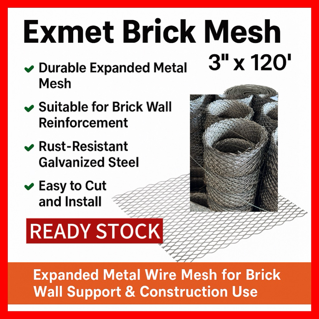 Exmet Brick Mesh 3” x 120’ | Jaring Kawat Logam Terbuka 3” x 120 ...