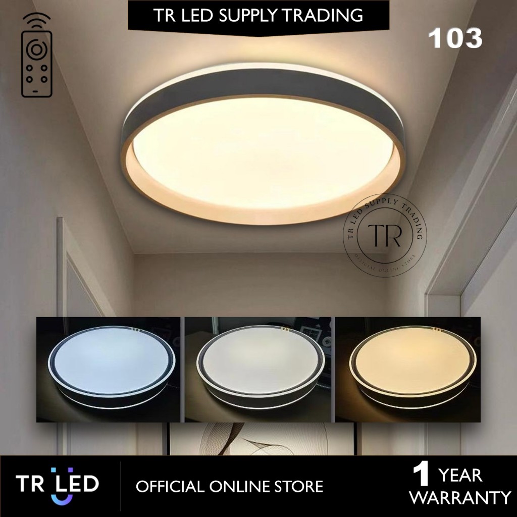 Lampu Siling LED 3 Warna dengan kawalan jauh 60W 16"400mm/96W 19"500mm ...