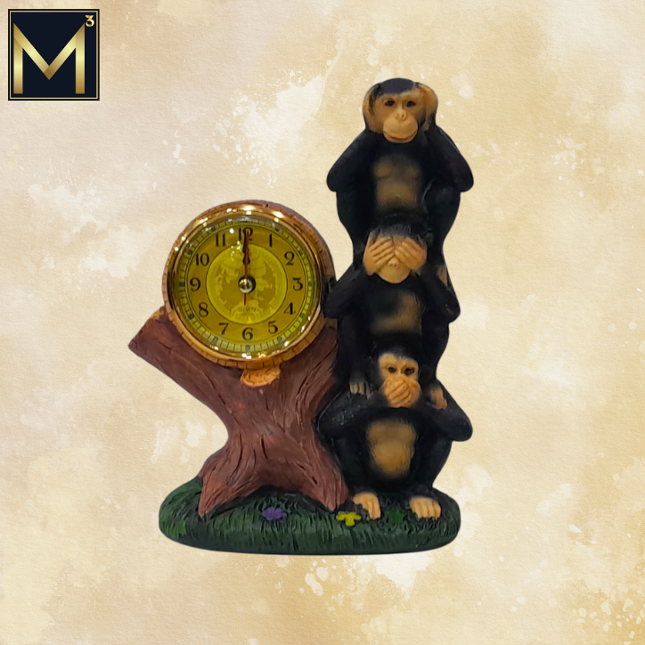 Three Wise Monkeys Hear, See, Speak No Evil Desk Clock | Shopee Malaysia