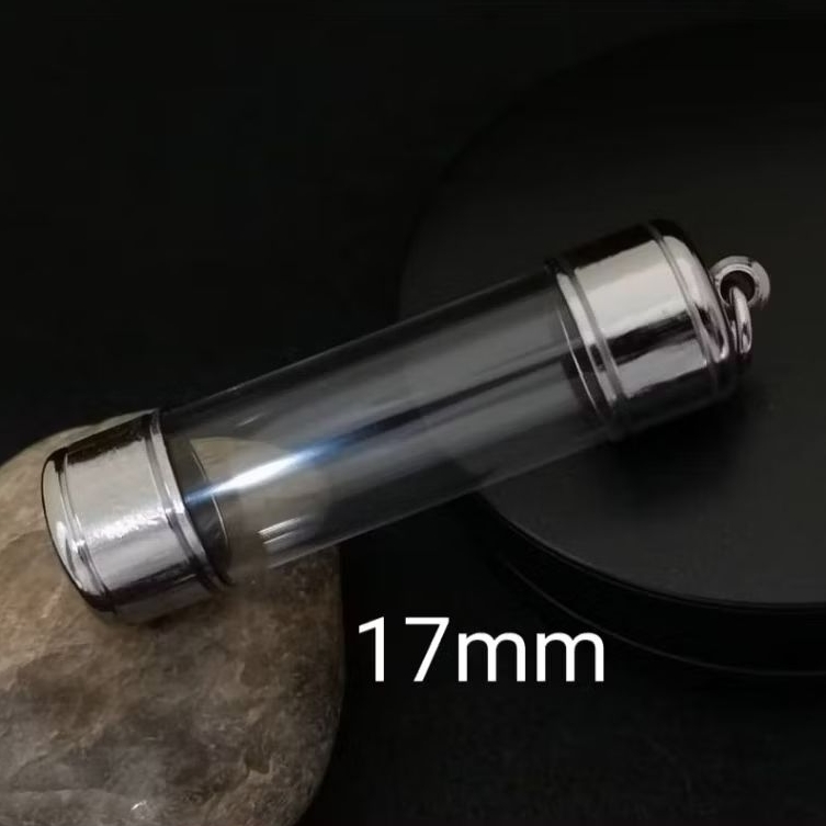 17mm Stainless Steel Bell Caps Transparent Tangkai Pendant. 透明符管单扣吊坠 ...