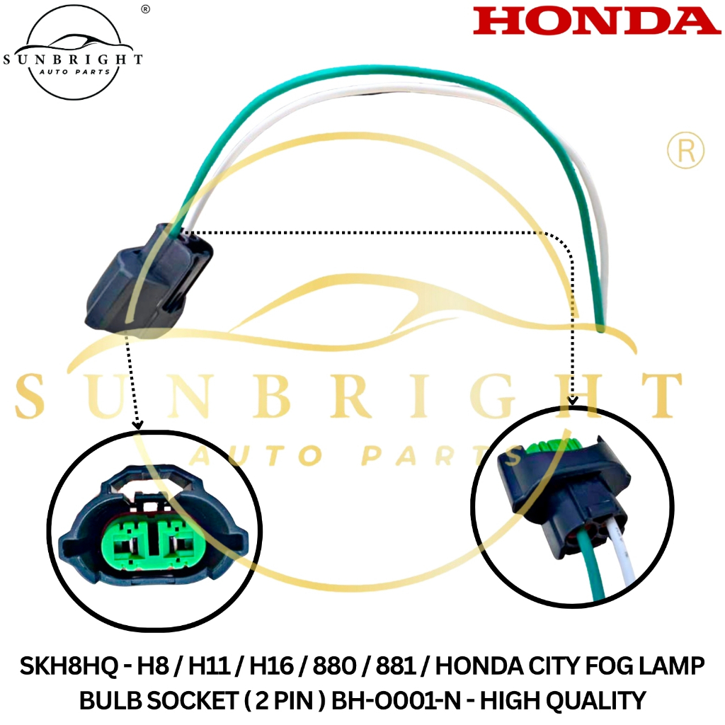H8 / H11 / H16 / 880 / 881 / HONDA CITY FOG LAMP BULB SOCKET ( 2 PIN ...