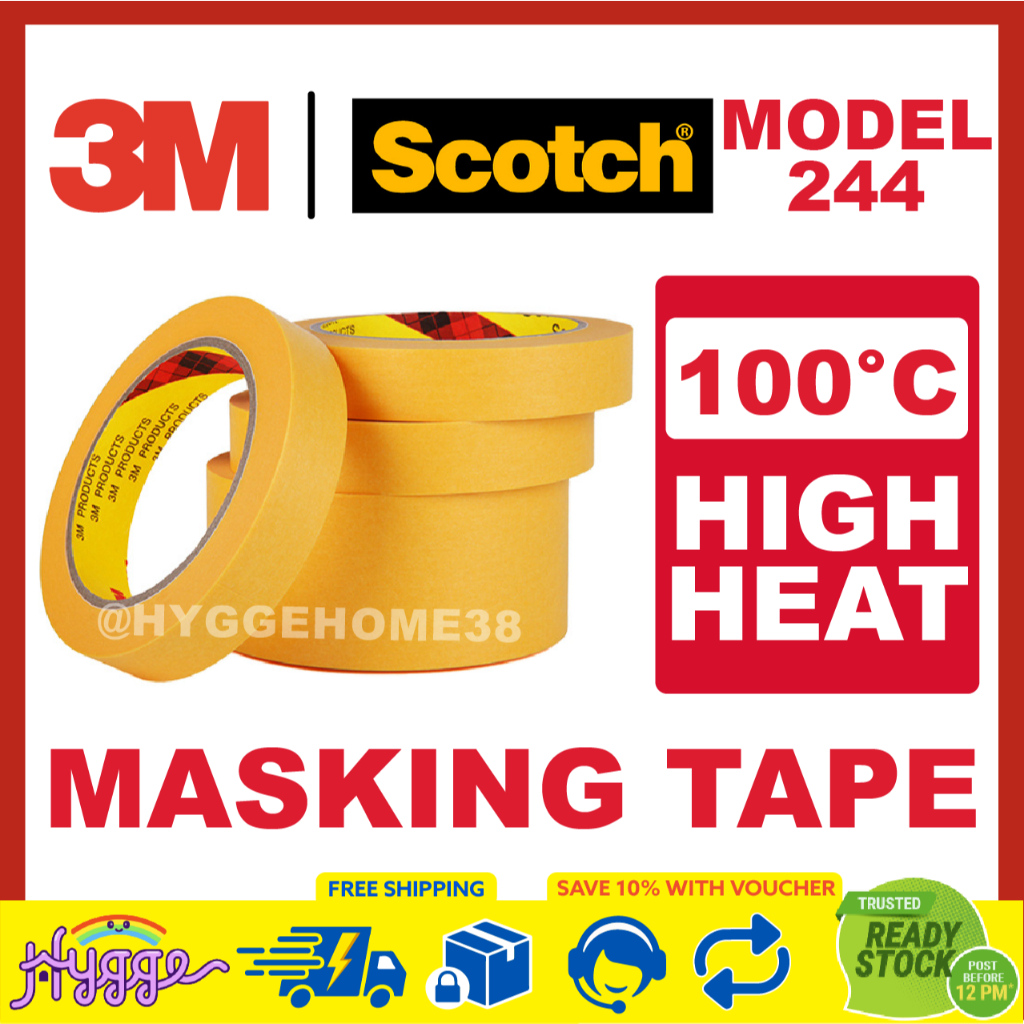 3M Scotch Yellow Masking Tape Washi Tape No Residue Crepe Paper ...