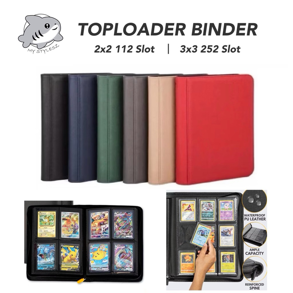 Toploader Album Cards Album With Zip 2x2 /3X3/ Premium PU ...