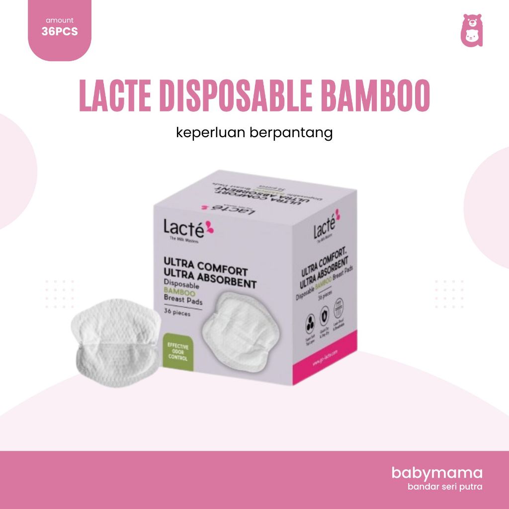 LACTE | KEPERLUAN IBU | DISPOSABLE BAMBO BREAST PAD NURSING BREASTPAD ...