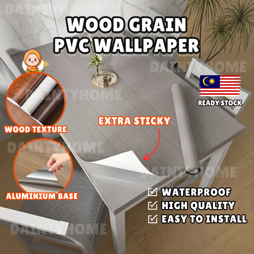 DaintyHome Wood PVC Wallpaper | Waterproof Self Adhesive Sticker for ...