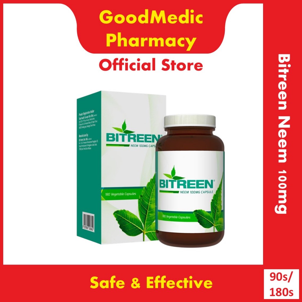 Bitreen Neem Extract Daun Mambu Detox 100mg Capsule (90s/180s) | Shopee ...
