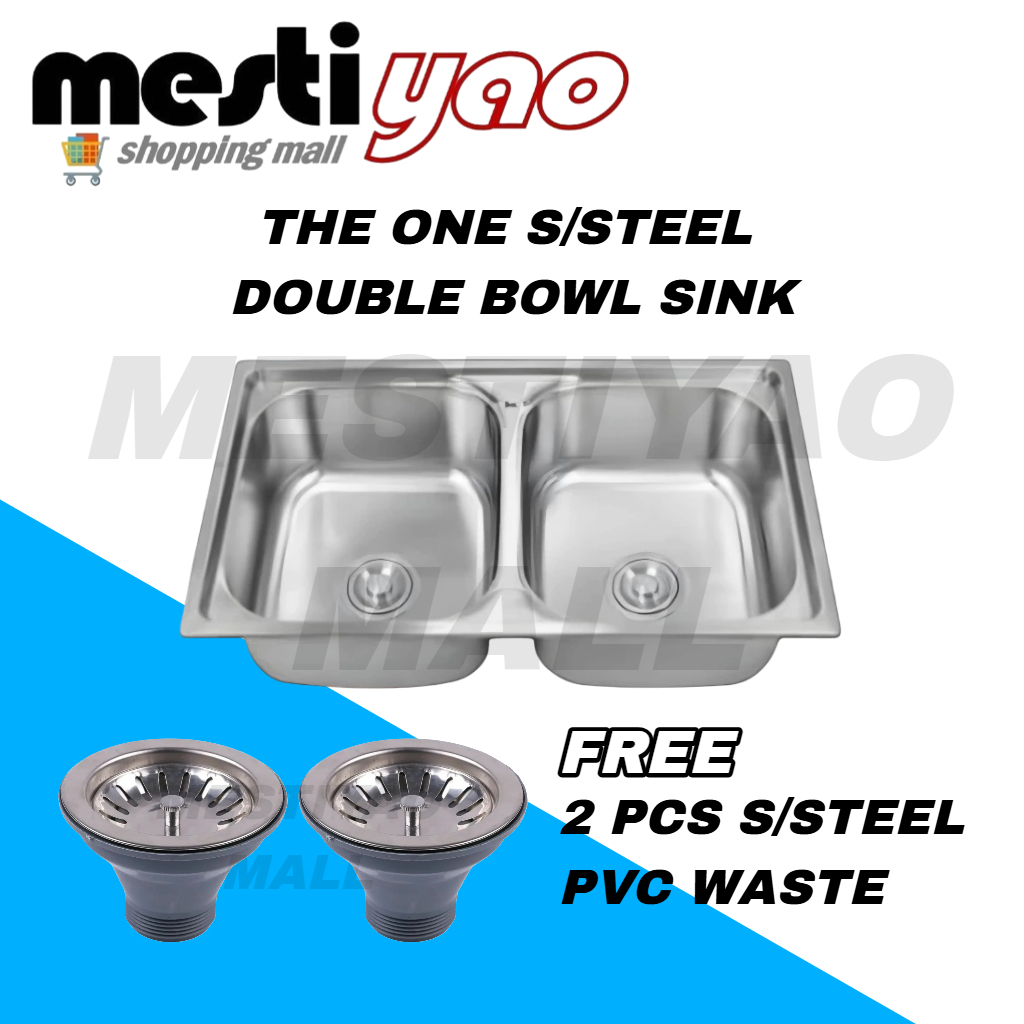 T8000H STAINLESS STEEL DOUBLE BOWL SINK/SINKI DAPUR DUA LUBANG/SINK ...