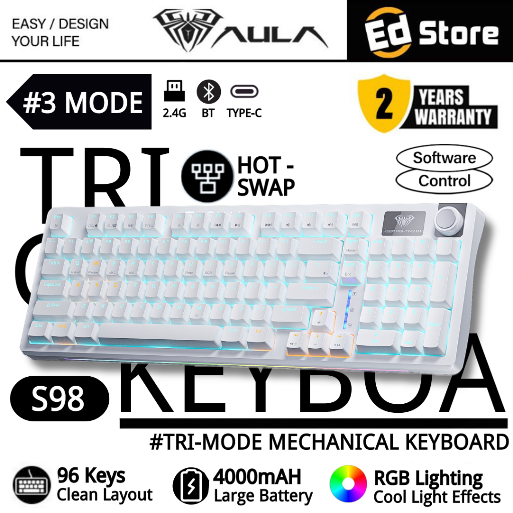 AULA S98 S100 Mechanical Gaming Keyboard 3Pin Hot Swap Custom Gasket ...