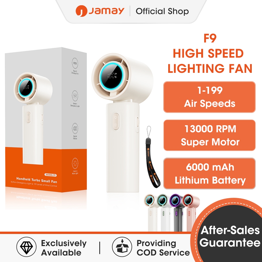 JAMAY Fan 199 Degree adjustable levels of super strong wind portable ...