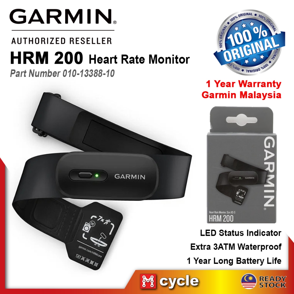 GARMIN HRM 200 Heart Rate Monitor Chest Strap Cycling Running Swimming ...