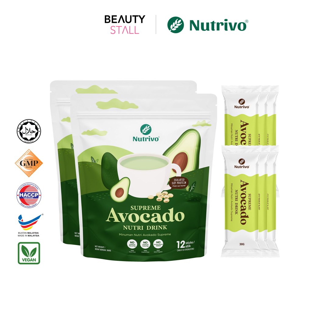 Nutrivo Supreme Avocado Nutri Drink (30g x 12s x 2 bag) FREE 6s | HALAL ...