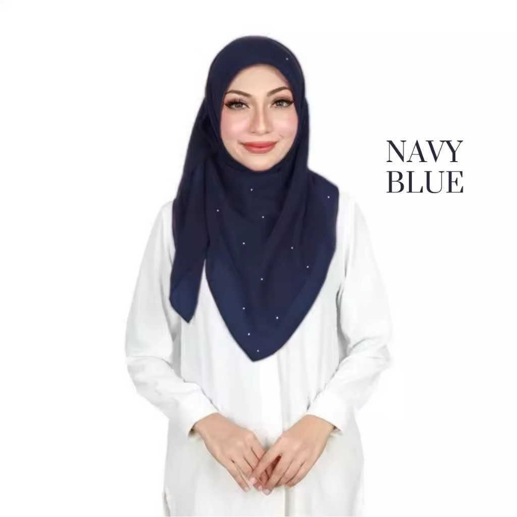 Tudung Bawal Cotton Batu Tabur Putih Bidang 45 Premium Quality | Shopee ...
