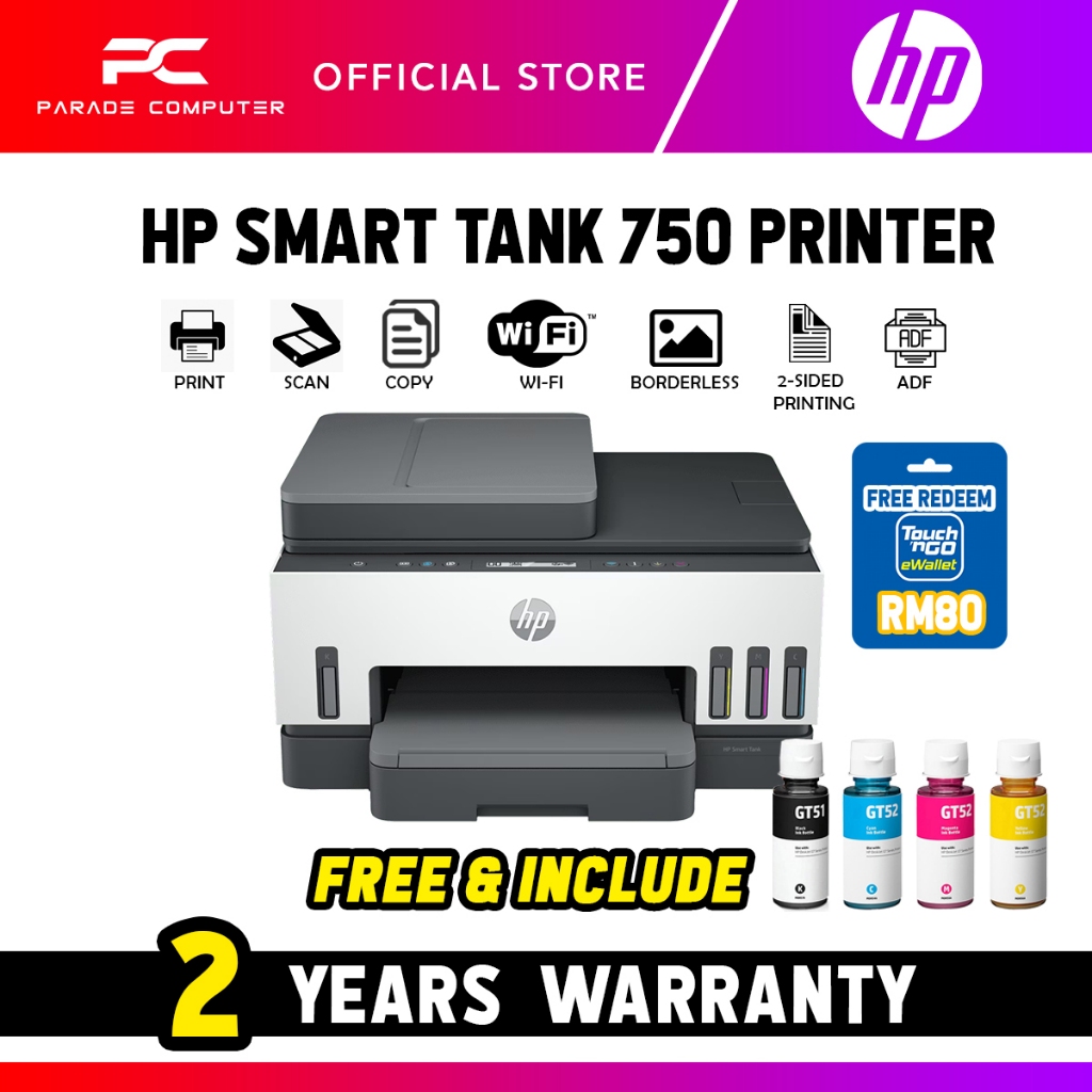 HP SMART TANK 750 ALL-IN-ONE PRINTER [PRINT | SCAN | COPY | WI-FI ...